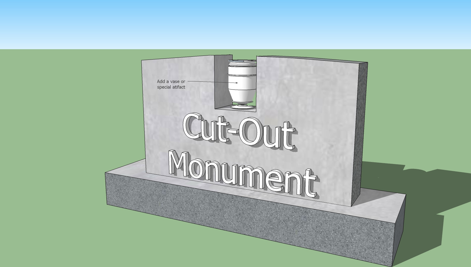 Cut out monument – Nu-Art Memorial